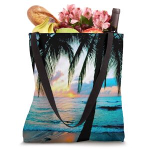 Tropical Beach for Swimmers and Surfers Tote Bag