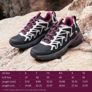 CAMELSPORTS Women's Hiking Shoes Waterproof Lightweight Trail Running Shoes Non-Slip Breathable Outdoor Sneakers for Trekking Walking Black