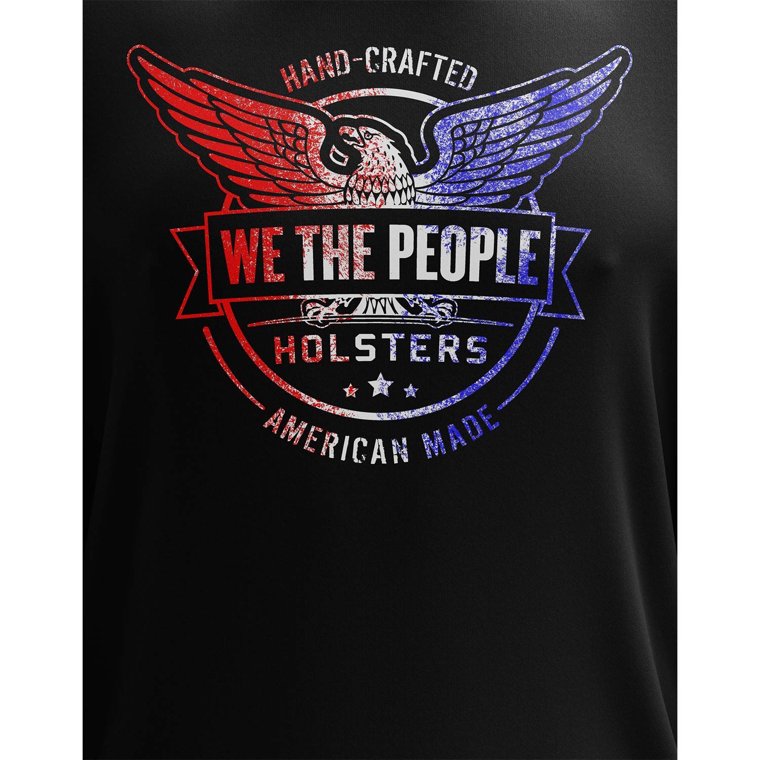 We The People Holsters - WTP Holsters Distressed Flag Logo - American Eagle Shirt - Long Sleeve T Shirt - American Eagle Shirt for Men - American Flag Patriotic Shirt - Black - XL