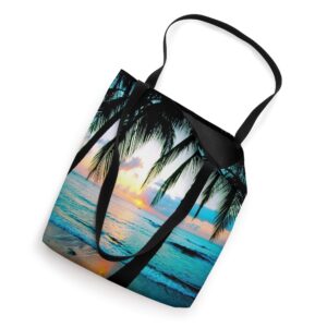 Tropical Beach for Swimmers and Surfers Tote Bag