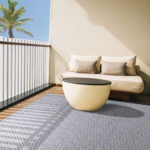 Home Dynamix Tripoli Lydia Modern Indoor/Outdoor Area Rug, Denim/Cream, 6'6"x9'6" Rectangle