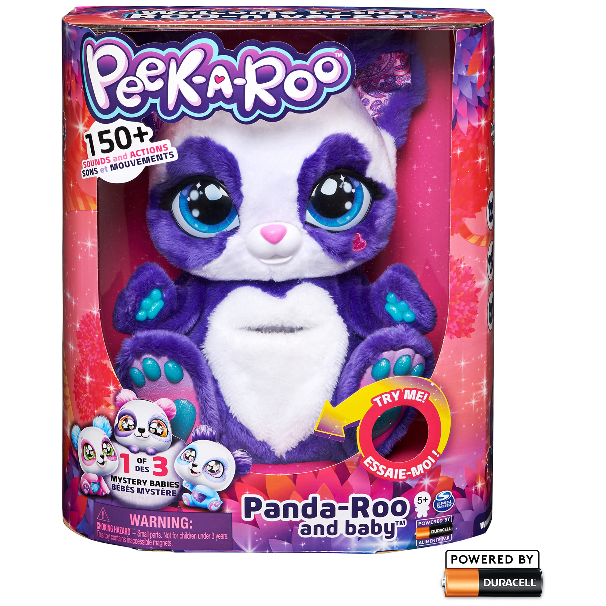 Peek-A-Roo - Interactive Panda-Roo Plush Toy with Mystery Baby-Roo Surprise - Over 150 Sounds & Actions, 10+ Engaging Games, Songs, Boosts Imagination & Creativity for Girls Ages 5+