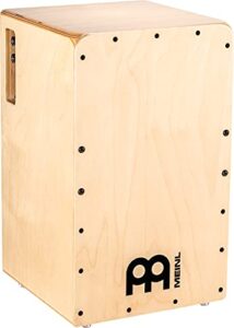 meinl percussion woodcraft pickup string cajon box drum with electronics for amp or pa system and snare effect — not made in china — play with your hands, baltic birch, 2-year warranty (pwc100b)