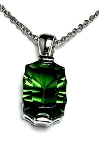 p4551 fancy cut 10x8mm mt. st. helen green helenite sterling silver pendant