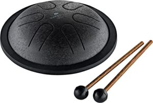 meinl sonic energy mini steel tongue drum 6 notes 6" with mallets, bag — sound healing instrument for musical education, meditation, asmr, yoga