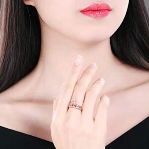 Fuqimanman2020 Princess Queen Promise Ring Crown Rings Gift for Womens and Girls