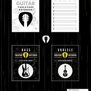 Guitar Tablature Notebook with Extra Charts: Blank Guitar Tablature, Staff Paper, Standard Tab Manuscript Paperback Chord Chart Ukulele Strumming, Circle of Fifths