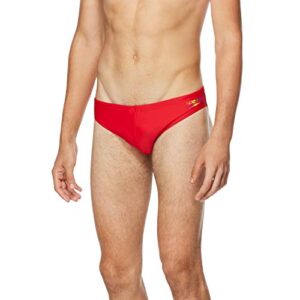 speedo men's swimsuit brief powerflex eco solar, bittersweet, 28