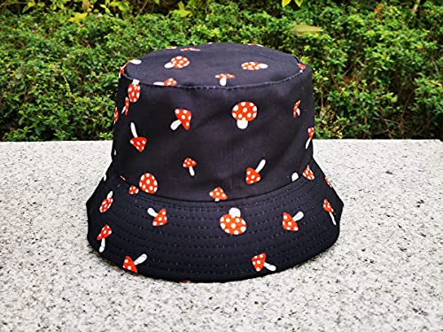 Mushroom Bucket Hat Packable Unisex Fisherman Cap Summer Travel Beach Sun Hat for Teen Girls Women