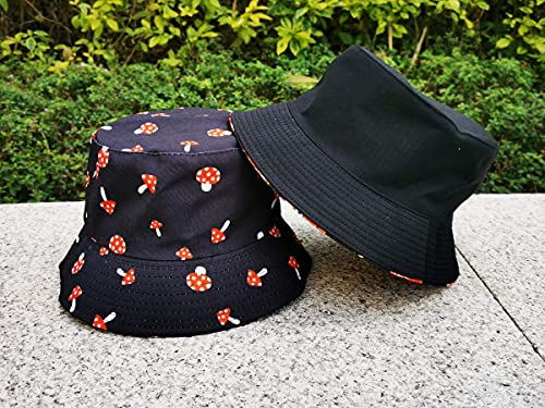 Mushroom Bucket Hat Packable Unisex Fisherman Cap Summer Travel Beach Sun Hat for Teen Girls Women