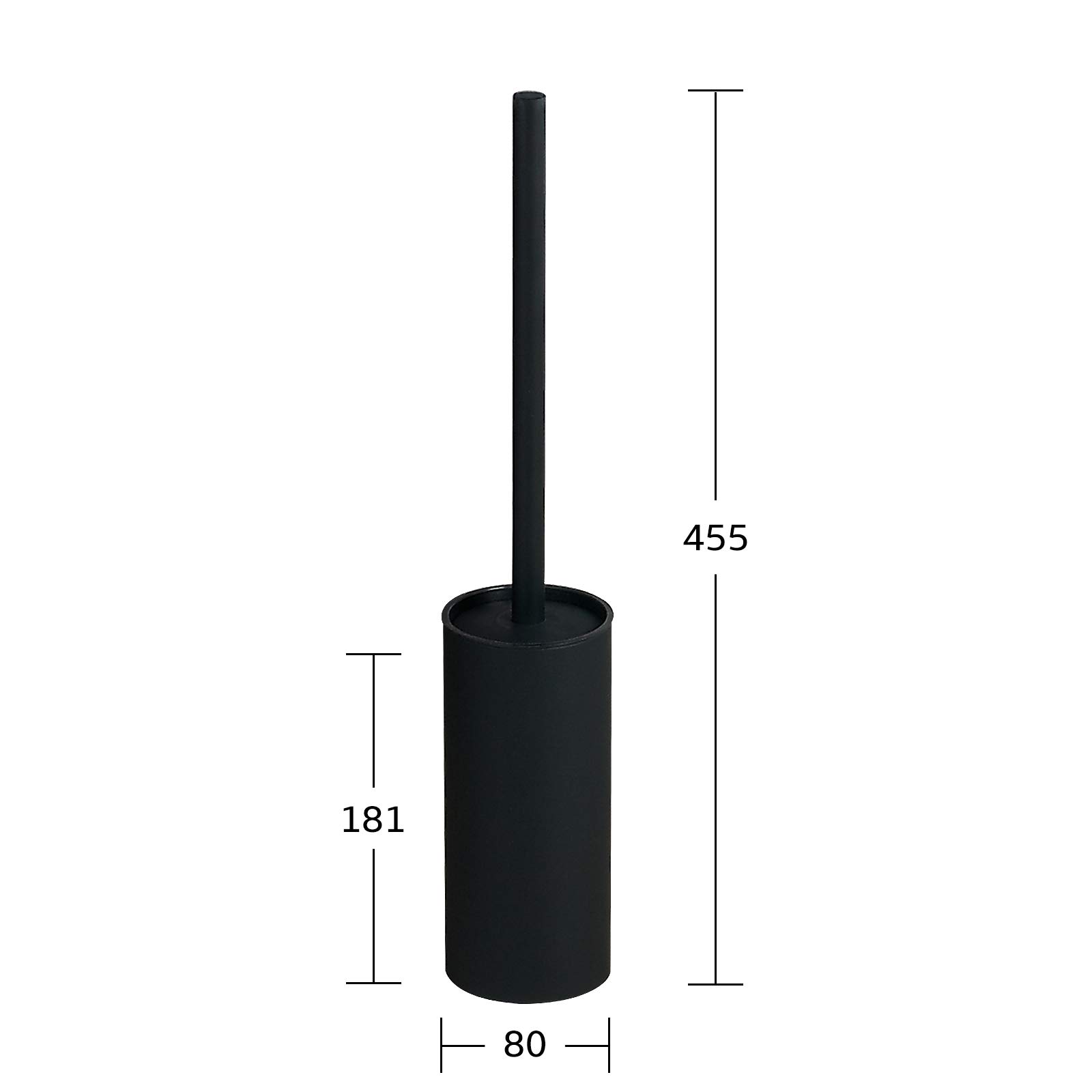 BVL Toilet Brush with Holder Stainless Steel Black Toilet Cleaner Brush Set Free Standing Toilet Brush for Bathroom