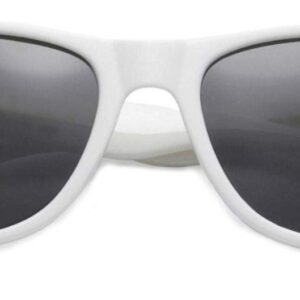 My Shades - Retro 80's Classic Rectangle Sunglasses (White, Smoke)