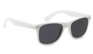 my shades - retro 80's classic rectangle sunglasses (white, smoke)