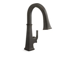 kohler 23830-2bz riff single-handle, kitchen sink faucet with pull-down sprayer, oil rubbed bronze