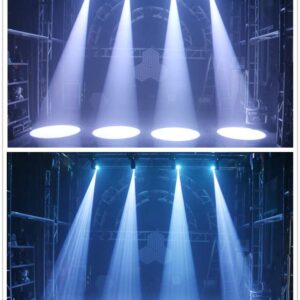 60W Moving Head Lights 6 IN1 DMX-512 16/18 Channels Stage Lighting Sound Activated Spotlight RGBW+Amber+UV for Party KTV Pub Bar Disco Dj Show Wedding Ceremony (60W+LED-2Pack)