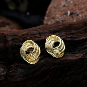 Gold Love Knot Clip On Earrings for Women, Fashion Clip On Earring No Pierced Earring