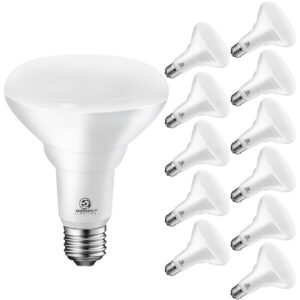 energetic 12 pack 75w br30 led recessed light bulb, dimmable, 900 lumens, daylight 5000k, e26 base, indoor flood light for 5/6 inch cans, ul listed