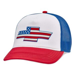 american needle riptide valin chevrolet logo american flag snapback baseball trucker hat (44890a-chevy-rwr)