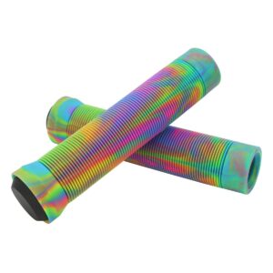 z-first handle bar grips 145mm soft longneck grips for pro stunt scooter bars and bmx bikes bars (u-rainbow)