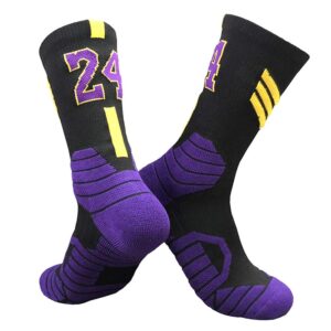 gecaitez athletic socks basketball crew socks-cotton moisture wicking socks for football & running 1-pair unisex