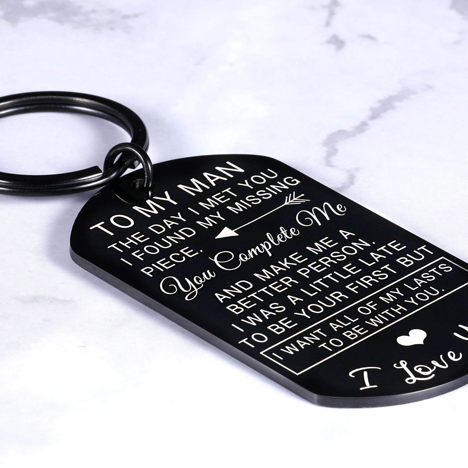 Valentines Day Gifts for Men To My Man Keychain Anniversary for Men Him Husband from Wife Birthday Gifts for Boyfriend Groom Fiance Engagement Wedding Gifts Boyfriend Gifts Christmas Gifts for Men