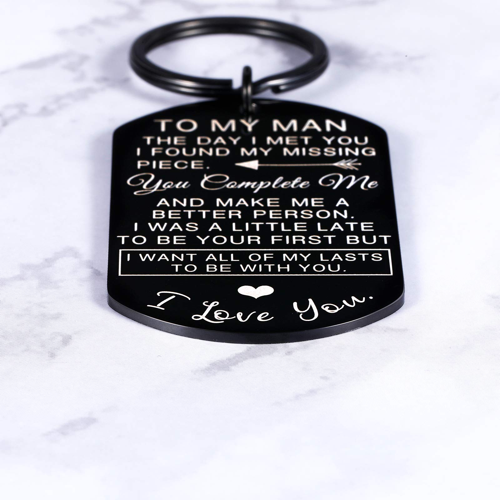 Valentines Day Gifts for Men To My Man Keychain Anniversary for Men Him Husband from Wife Birthday Gifts for Boyfriend Groom Fiance Engagement Wedding Gifts Boyfriend Gifts Christmas Gifts for Men