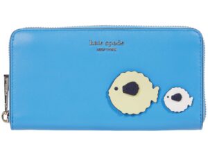 kate spade new york puffy zip around continental wallet tide pool multi one size