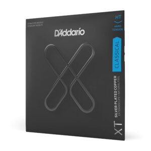 d'addario guitar strings - xt coated classical guitar strings - xtc46tt - silver plated copper, xt dynacore, titanium trebles - hard tension