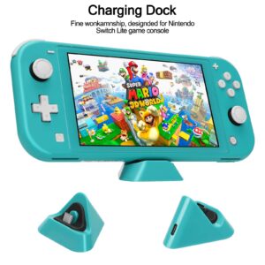 Switch Lite Accessories Bundle, Kit with Carrying Case,TPU Case Cover with Screen Protector,Charging Dock,Playstand, Game Case, USB Cable, Stylus,Thumb Grip Caps for Nintendo Switch Lite (Turquoise)