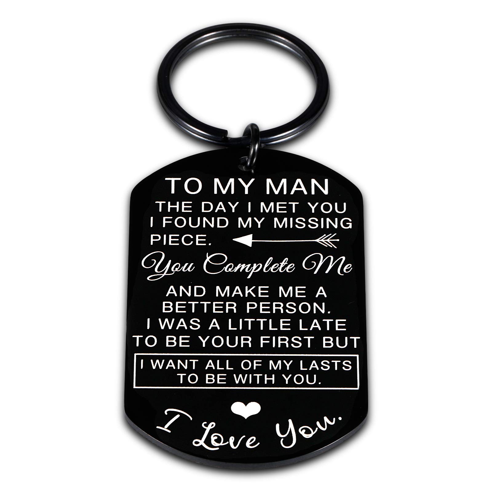 Valentines Day Gifts for Men To My Man Keychain Anniversary for Men Him Husband from Wife Birthday Gifts for Boyfriend Groom Fiance Engagement Wedding Gifts Boyfriend Gifts Christmas Gifts for Men