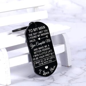 Valentines Day Gifts for Men To My Man Keychain Anniversary for Men Him Husband from Wife Birthday Gifts for Boyfriend Groom Fiance Engagement Wedding Gifts Boyfriend Gifts Christmas Gifts for Men