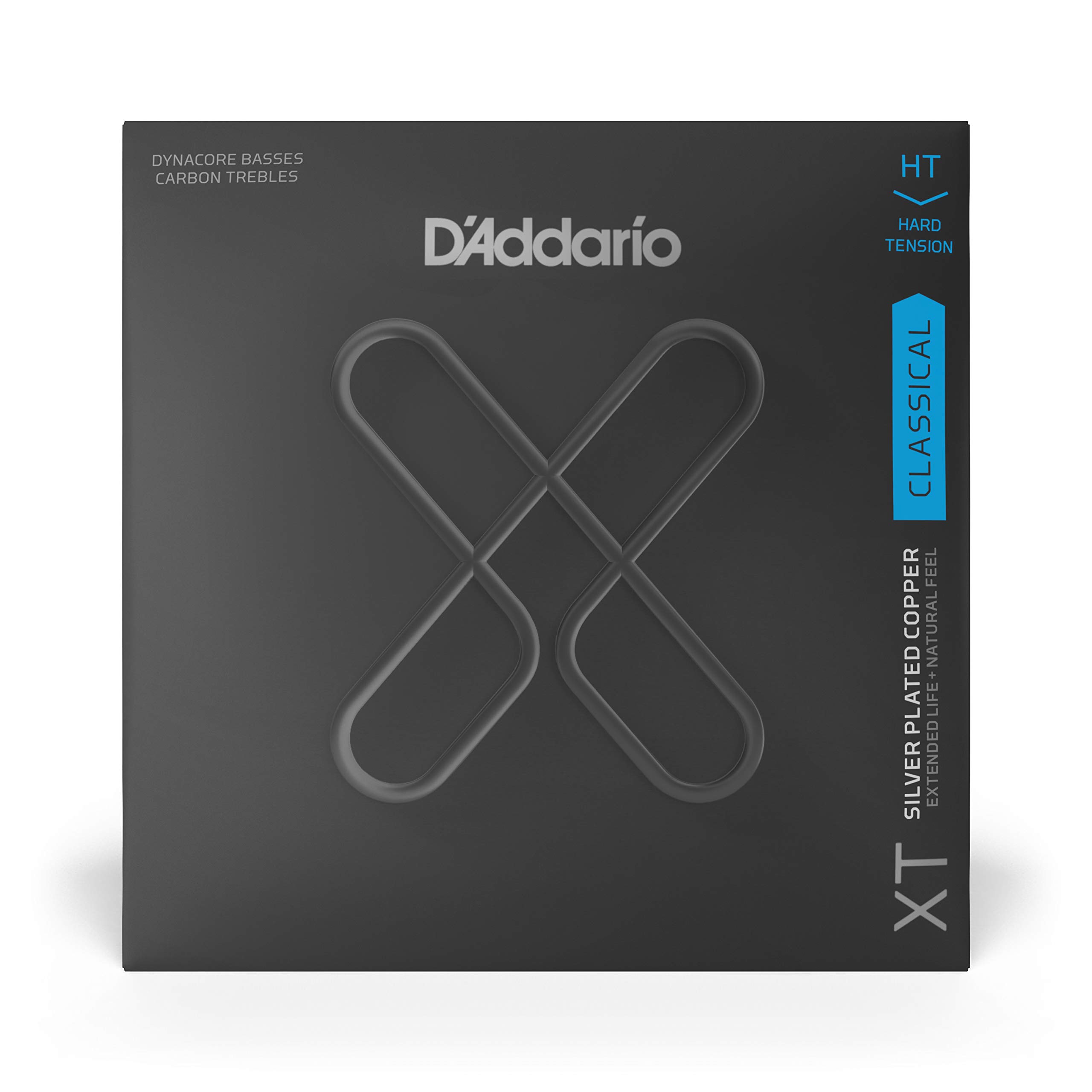 D'Addario Guitar Strings - XT Coated Classical Guitar Strings - XTC46FF - Silver Plated Copper, XT Dynacore, Carbon Trebles - Hard Tension