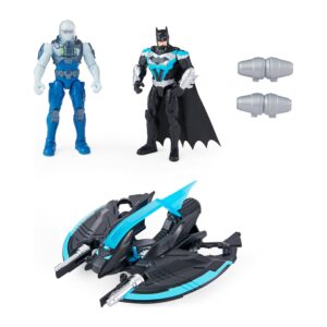 dc comics batman bat-tech flyer with 4-inch exclusive mr. freeze and batman action figures, kids toys for boys ages 3 and up