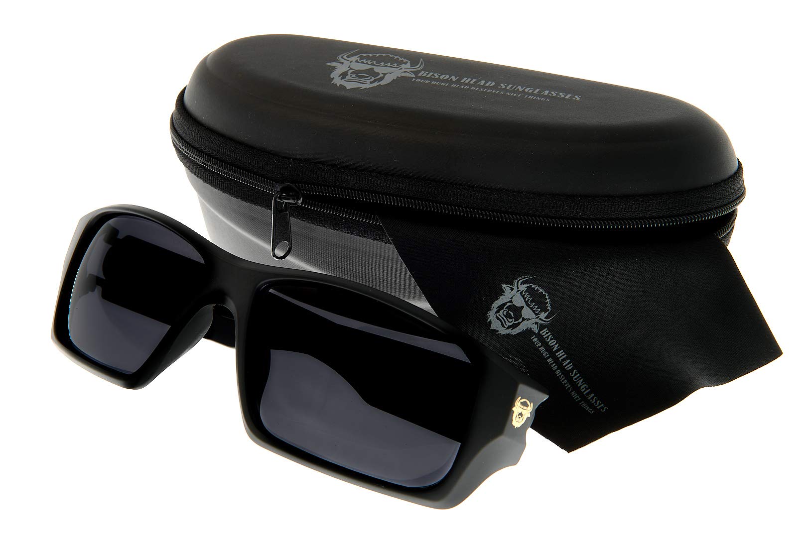 Bison Head High Plains Series XXL Shades - Black Frame/Smoke Lens