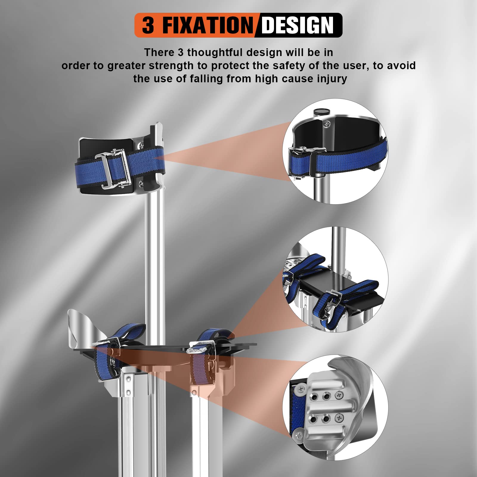 Olenyer 24" - 40" Drywall Stilts for Adults Height Adjustable Aluminum Work Stilts for Sheetrock Drop Ceiling Painting Painter Exterior Wall Painting or High Shrub Trimming