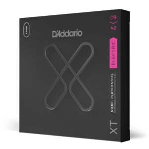 d'addario guitar strings - xt nickel coated electric guitar strings - xte0942-3p - extended string life with natural tone & feel - for 6 string guitars - 09-42 super light, 3-pack