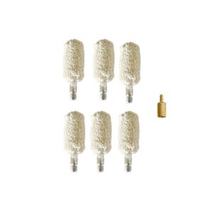 bore baby 12 gauge bore mop gun cleaning brushes for 12ga shotgun cleaning (6 pieces)