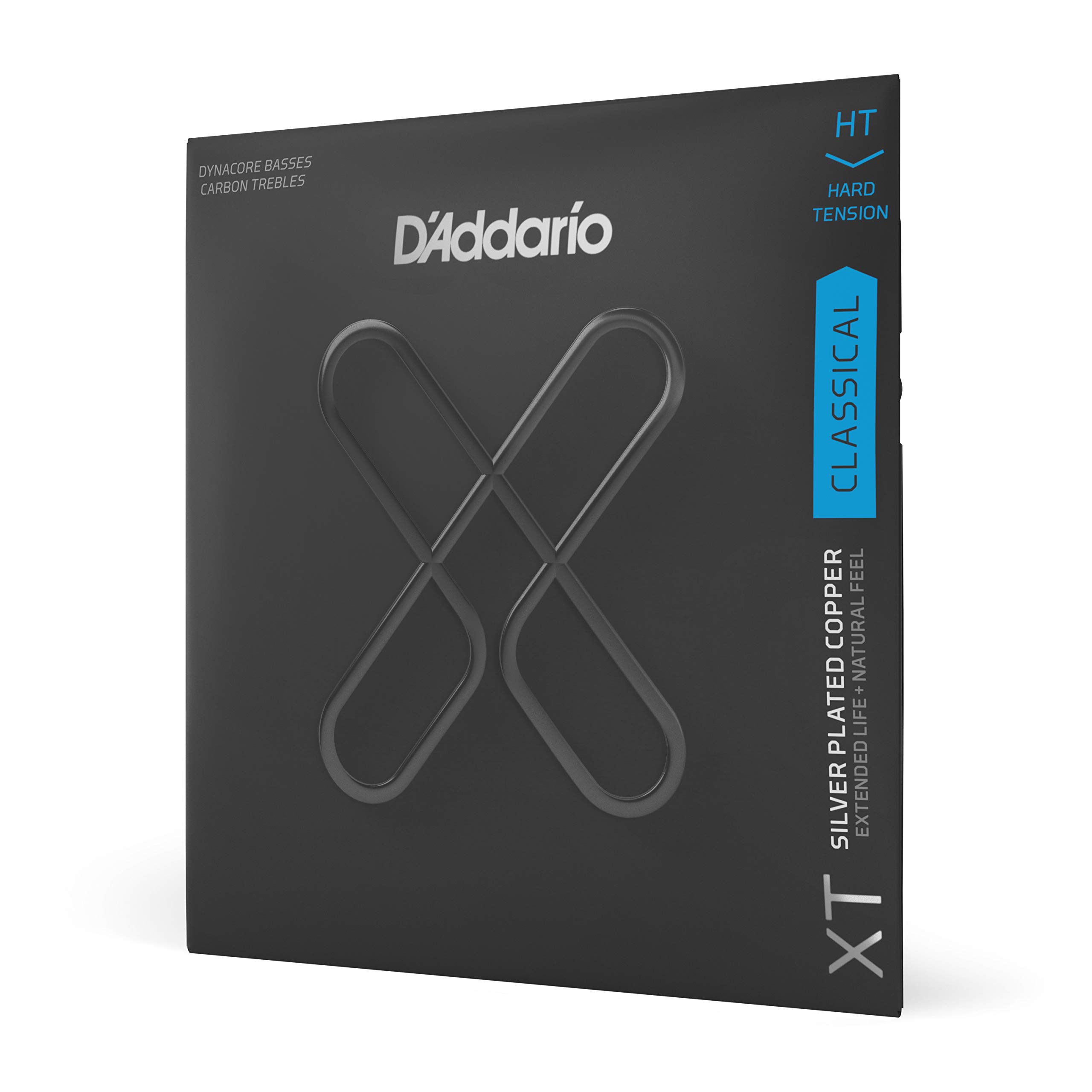 D'Addario Guitar Strings - XT Coated Classical Guitar Strings - XTC46FF - Silver Plated Copper, XT Dynacore, Carbon Trebles - Hard Tension