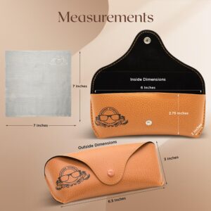 Modern Eyewear Leather Glasses Case - Slim Glasses Case for Men and Women - Portable Sunglasses Case (Brown - Style A)