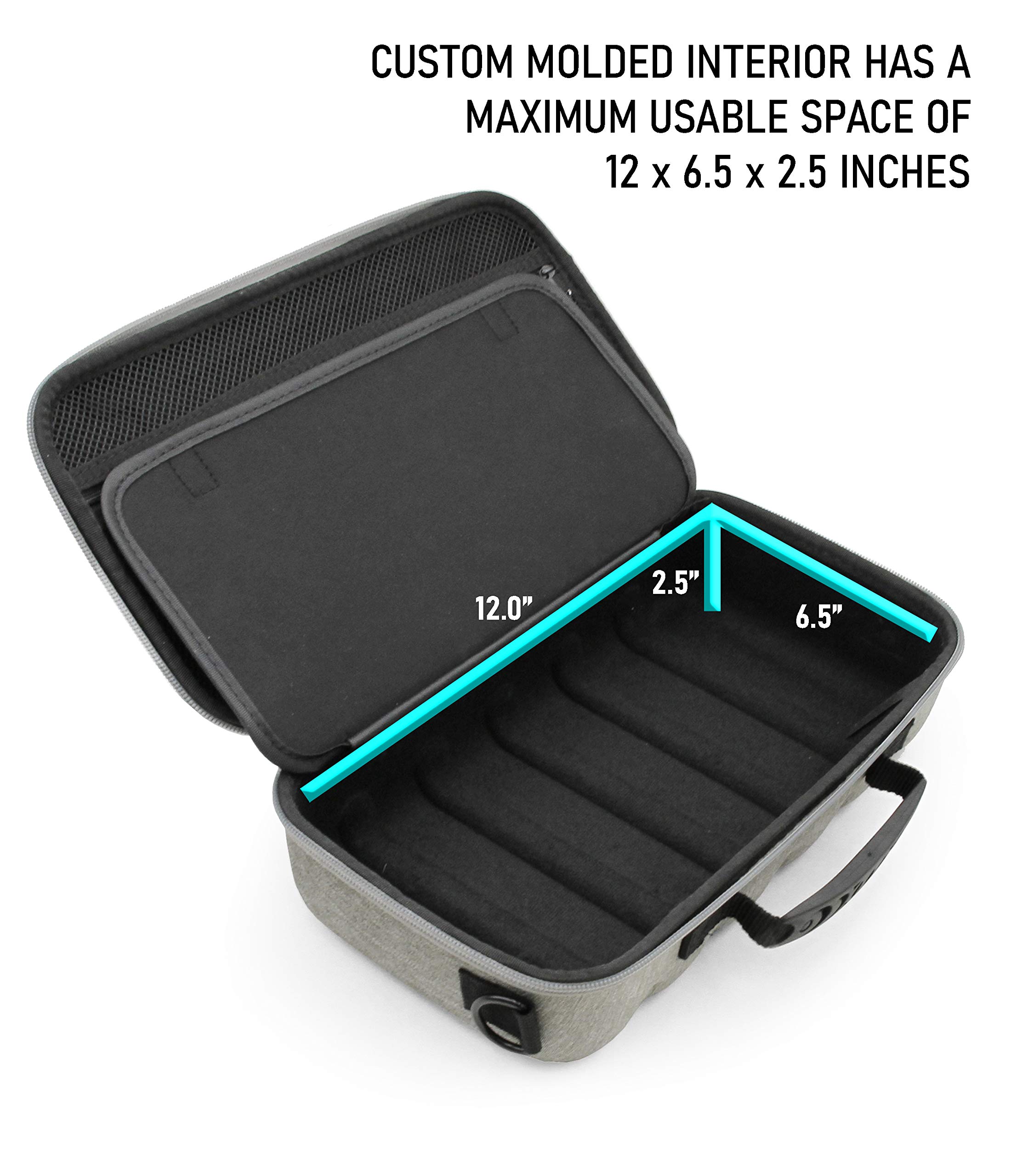 CASEMATIX Travel Case Compatible with up to 3 Otamatone Regular or Neo Instruments - Travel Case with Shoulder Strap and Accessory Storage for Batteries and Other Accessories, Case Only