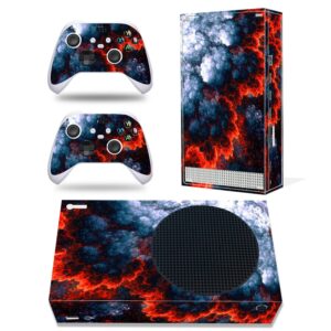 skin for xbox series s, whole body vinyl decal protective cover wrap sticker for xbox series s console and wireless controller (xbox series s, colourful fire)