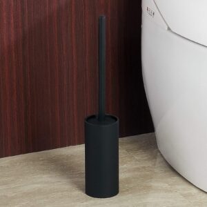 BVL Toilet Brush with Holder Stainless Steel Black Toilet Cleaner Brush Set Free Standing Toilet Brush for Bathroom