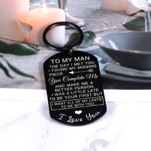 Valentines Day Gifts for Men To My Man Keychain Anniversary for Men Him Husband from Wife Birthday Gifts for Boyfriend Groom Fiance Engagement Wedding Gifts Boyfriend Gifts Christmas Gifts for Men