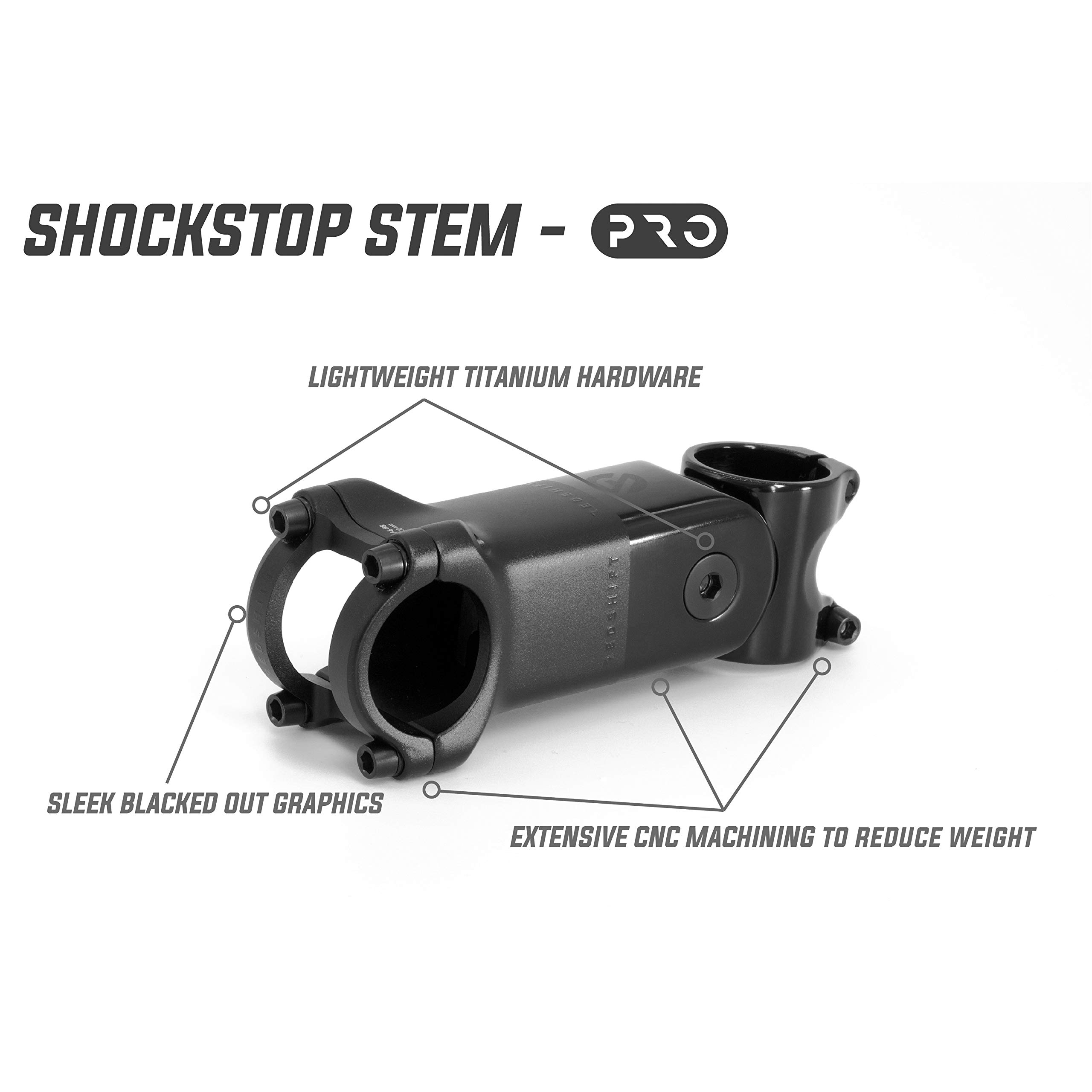 REDSHIFT ShockStop PRO Suspension Stem for Bicycles, Shock-Absorbing Bike Handlebar Stem for Road, Gravel, Hybrid, and E-Bikes, 6 Degree x 90 mm