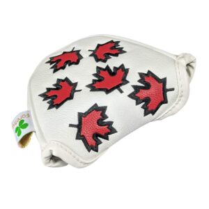 foretra – canada maple leaf - golf putter headcover quality pu leather magnetic closure for mallet style putters scotty cameron odyssey taylormade ping