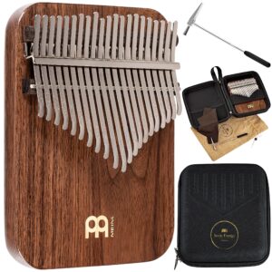 kalimba thumb piano, 21 keys — includes tuning hammer and case — for meditation, asmr, sound therapy and yoga, 2-year warranty