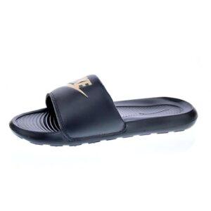 nike men's victori one slide sandals black/metallic gold-black, size 11