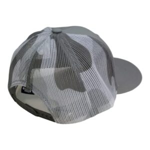 Jeep Premium Text Logo Trucker Hat - Heather Grey Twill Front/Mesh Camo Back