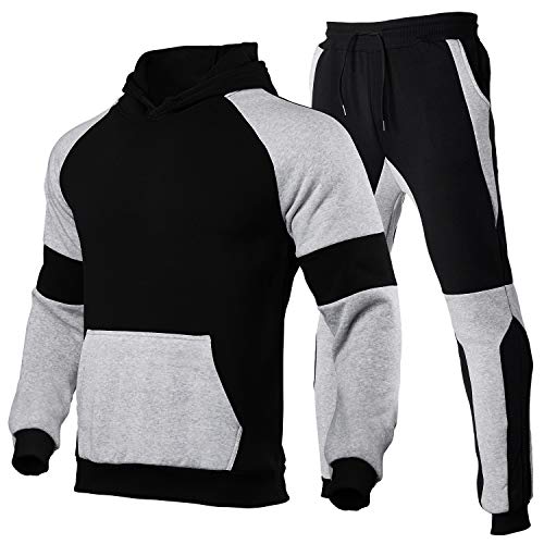 HHGKED Men's Track Suits 2 Piece Set Active Jogging Suits Long Sleeve Sweatsuits Casual Outfits