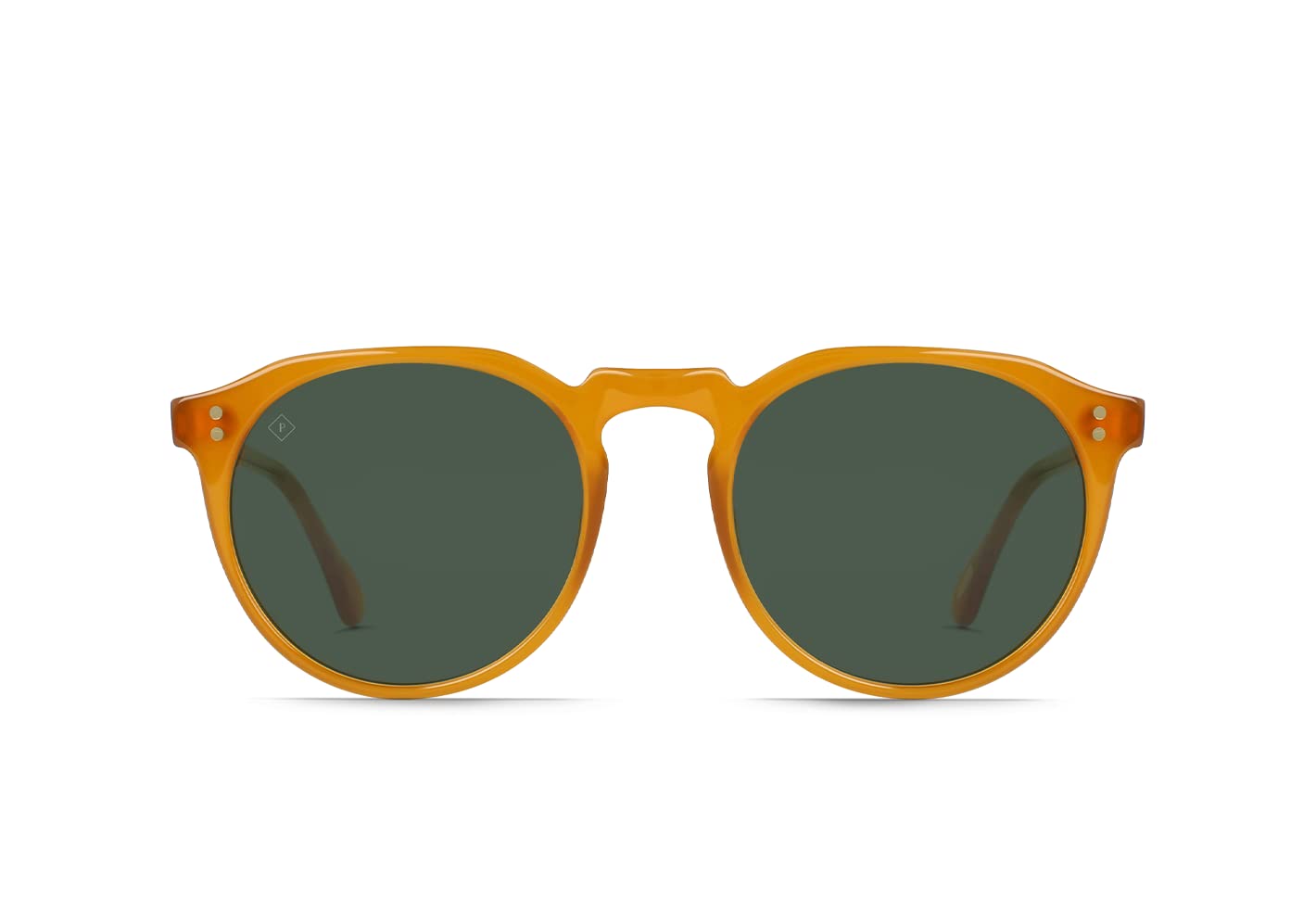 RAEN Ð Remmy Ð Unisex Retro Round Sunglasses UV Protection - Honey/Green Polarized Lens (Size 52 MM)